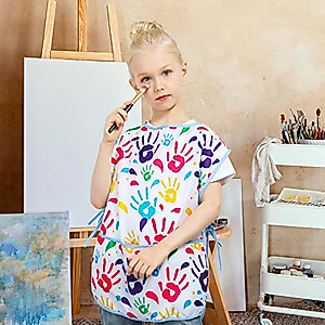 Kids Art Smock Girls Boys Artist Painting Apron with Pockets Sleeveless Smocks for Child 2-7 Years