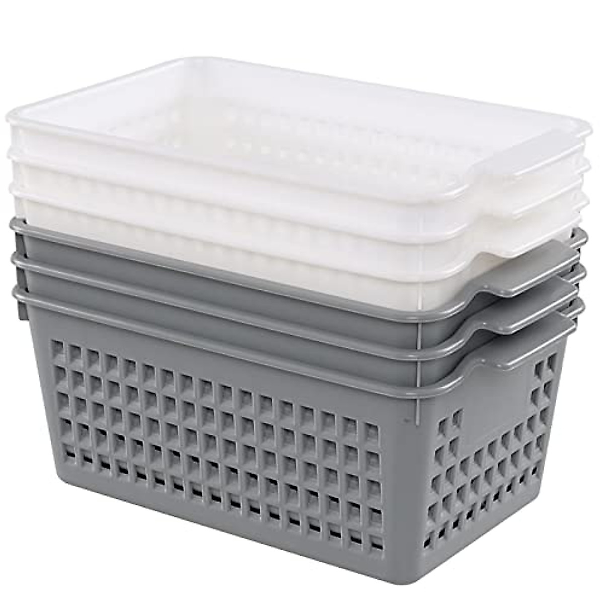 Vcansay Small Plastic Storage Basket, 6 Packs