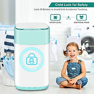 COSTWAY Portable Washing Machine, Built-in Drain Pump, 8Lbs Capacity, Full-Automatic washer with 6 Programs, Child Lock, Compact Laundry Washer for RV, Dorm, Apartment, Green