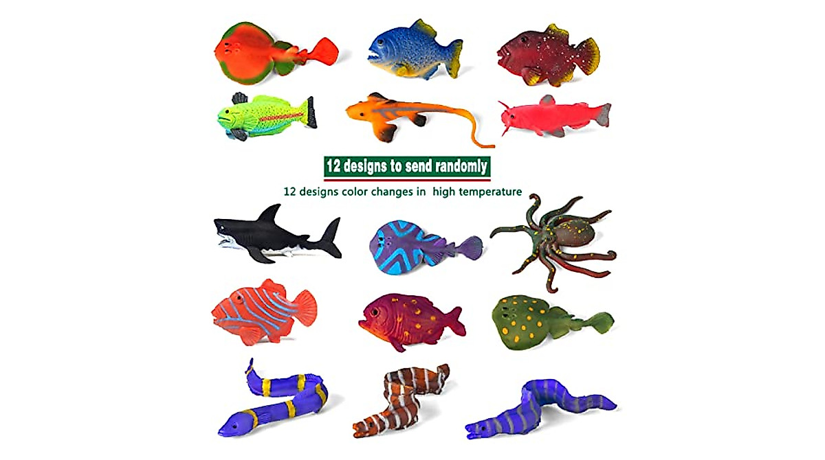 12 Pack Color Changing Sea Animal Toys for Kids