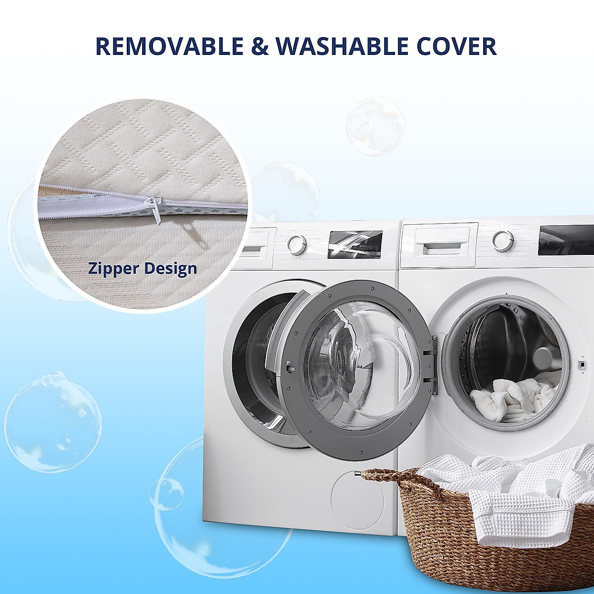 4 Inch Gel Memory Foam Mattress Topper Twin Size, Cooling Bed Topper for Pressure Relief with Removable Breathable Soft Cover, CertiPUR-US Certified