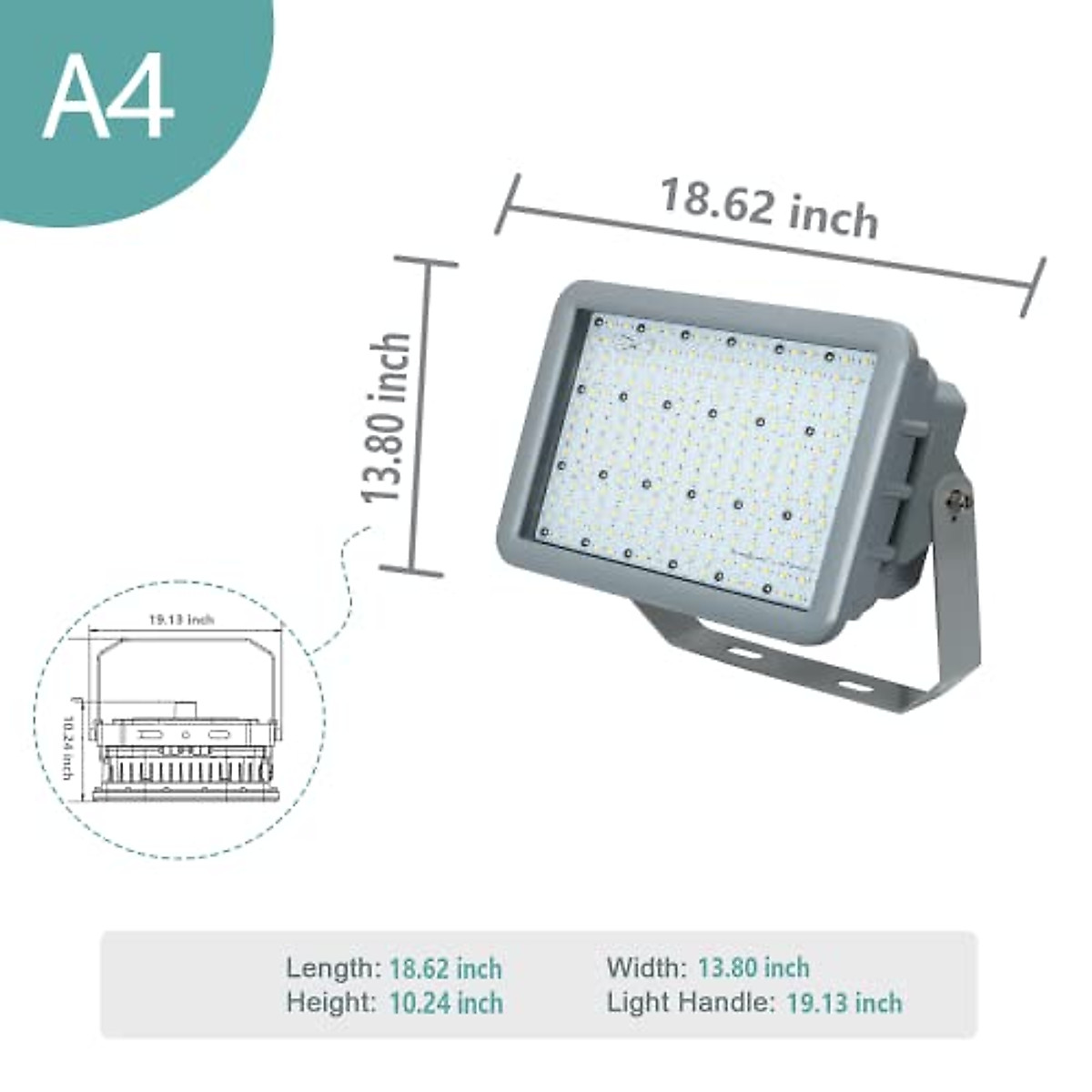 Sokply LED Explosion Proof Light UL844 Certified 250W 35000LM(1000W HPS Eqv.), Class I Division II Hazardous Locations Luminaires Warehouse Lighting 100-277V, IP66 A4 Series