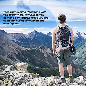 Cooling Headbands for Women & Men | Moisture Wicking Sweatband & Sports Headband | Stay Cool during Workouts Cycling Cardio Running Yoga | Headband for under Helmets & Hats | CoolCore Tech (Black)