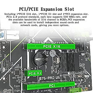 MACHINIST LGA 1155 Motherboard, B75 Micro ATX Computer Motherboards for Desktop PC (Intel 2th/3th Gen, PCIe 2.0, NGFF M.2, PCI, DDR3, SATA 6Gb/s, USB 3.0) for Core i3,i5,i7/Xeon E3 V2/Pentium