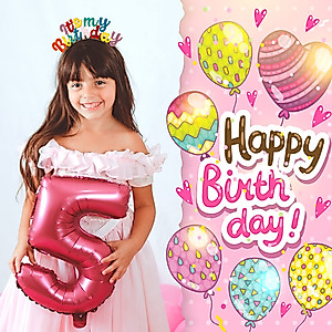 Elehere Birthday Girl Crown Sash Gift Set - Colorful Tiara Headband, Sash for Women, Summer Hair Accessories