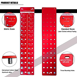 Thread Checker, Thread Size Checker, Nut and Bolt Thread Checker 28 Bolt Size and Thread Gauge, Bolt Gauge, Bolt and Nut Identifier Gauge for Hanging
