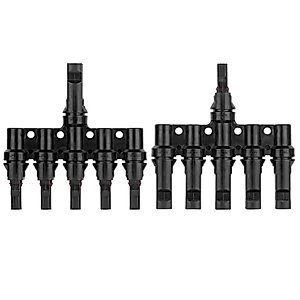 Jtron 5 to 1 Solar Branch Connectors 5 Way Branch DIY Mount Tool Branch Y Connector in Pair MMF+FFM for Parallel Connection Between Solar Panels (5)