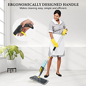 NileHome Mops for Floor Cleaning, Spray Mop with 400ml Refillable Bottle and 2 Replacement Pads Dry Wet Floor Mop for Household or Commercial Use Dust Mop for Hardwood Laminate Tile Ceramic