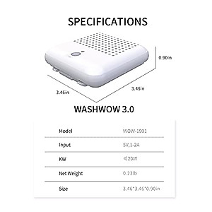 WASHWOW 3.0 Mini Portable Ster1l1z1ng Washing Machine, 0.23lb Small Washer for Underwear, Socks, Light Clothes, Babies and Women in Business Trip, Camping, Apartments, College Rooms, RV’s, Travel