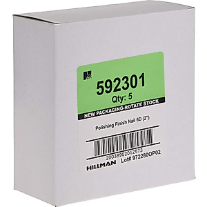 Hillman 592301 Polished Finishing Nails (6D x 2") - 60 Pieces, Silver