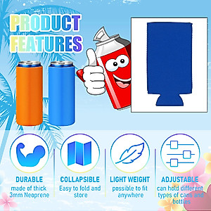 150 Pack Slim Can Cooler Sleeves Blank Reusable Neoprene Insulated Beer Sleeve for Can Cooler Sleeves DIY Sublimation Cover Coolies for Soda Drink Water Bottles Birthday Wedding Party (Blank Style)