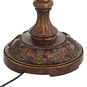 Barnes and Ivy Traditional Italian Standing Floor Lamp Candelabra Style 4-Light 64.5" Tall Bronze Brown Gold Bell Shade with Trim Decor for Living Room Reading House Bedroom Family Home