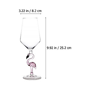 BESPORTBLE Creative Pink Flamingo Cocktail Martini Goblet, Glass, Red Wine Glass for Home Bar Christmas Party Wedding, Celebrations Cup 500ML 1Pc