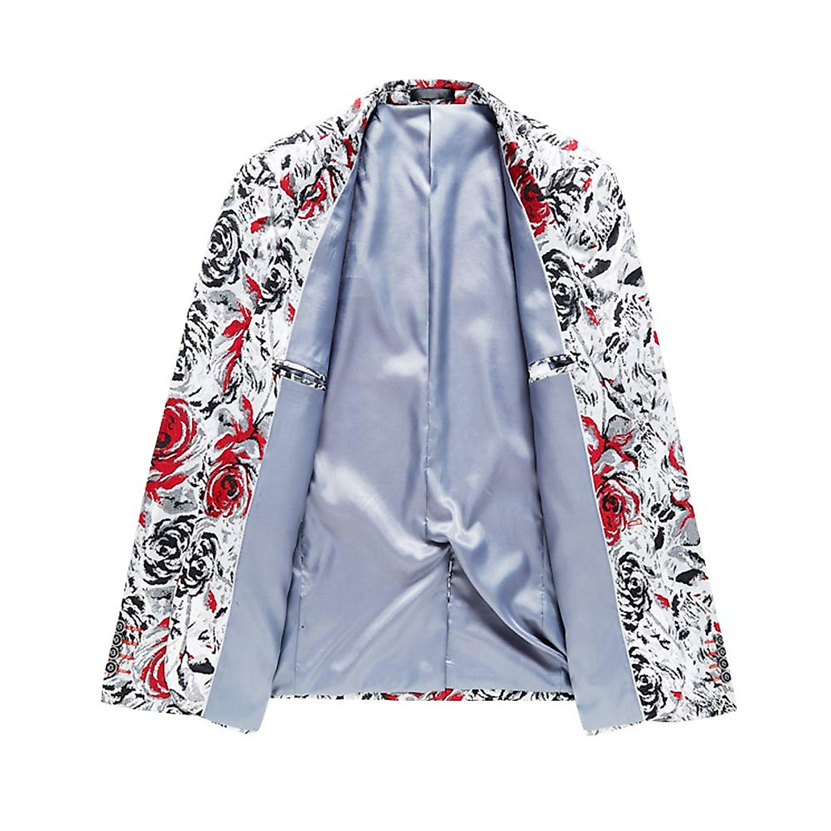 MAGE MALE Men's Floral Blazer Two Button Dress Party Suit Jacket Notched Lapel Slim Fit Stylish Top