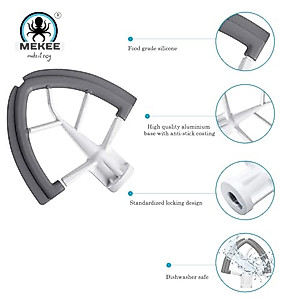 Kitchenaid Flex Edge Beater Replacement 4.5-5 Quart - Kitchen Aid Mixer Paddle Attachment with Silicon Edge Bowl Scraper, Kitchenaid Mixer Accessories, Kitchenaid Mixer Attachments