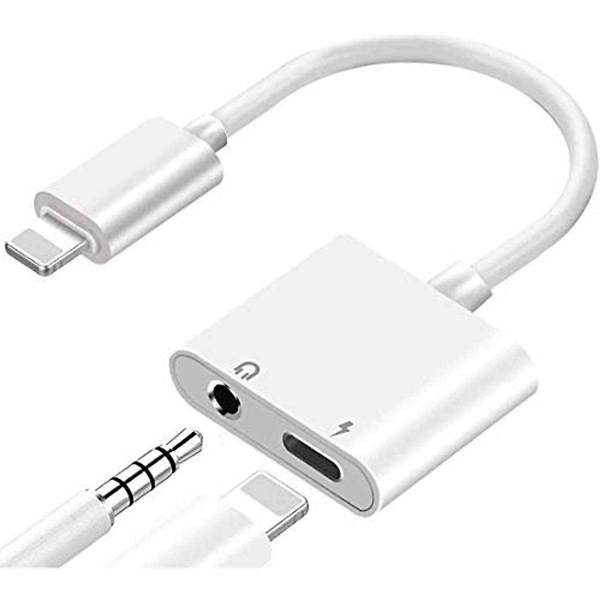 Lightning to 3.5mm Headphones Jack Adapter for iPhone, iPhone Headphones Adapter Dongle Aux Audio Charger Splitter Compatible with iPhone 12/11/XS/XR/X 8 7,iPad-Support All iOS [Apple MFi Certified]