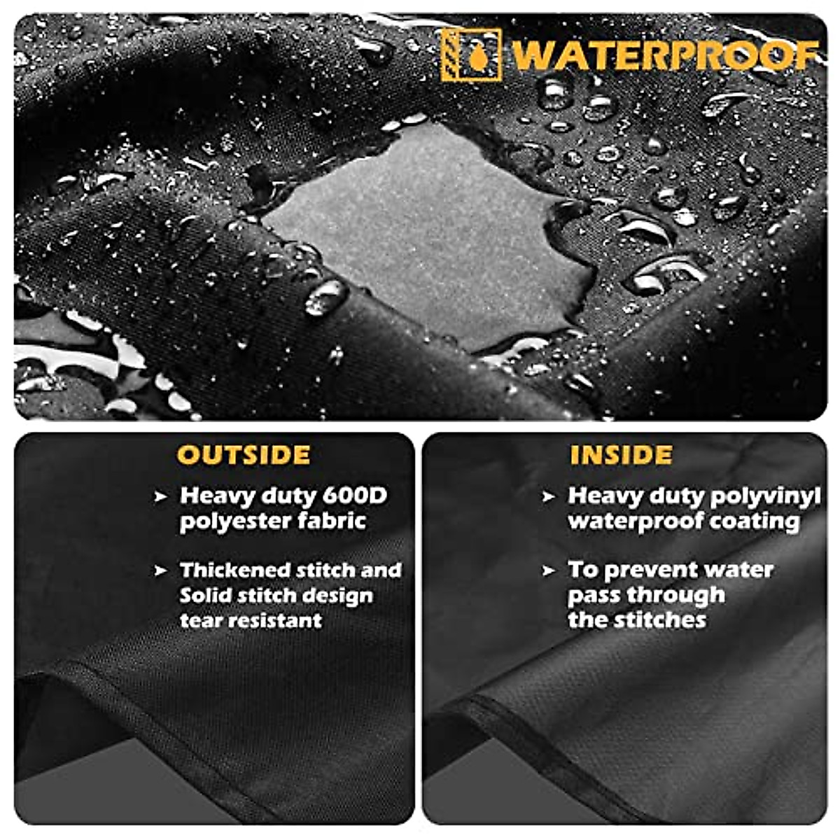 Grisun Griddle Cover for Camp Chef FTG600 Flat Top Griddle, 600D Fabric Waterproof Anti-Fade BBQ Cover for Blackstone 22" Griddle, Pit boss 22" Griddle with Stand, Come with Support Pole