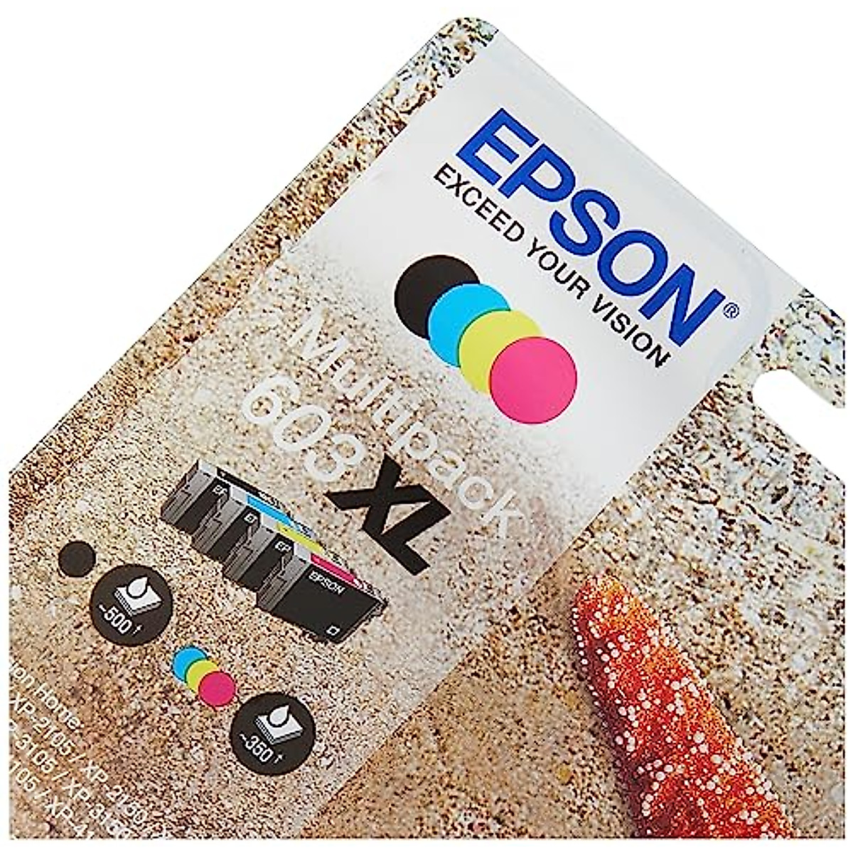 Epson Multipack 603XL Starfish Original XL High Capacity Ink Cartridges 4 Colours Black, Cyan, Magenta, Yellow, XP-2100 XP-2150 XP-3100 XP-3150 XP-4100 WF-2810DWF WF-2820 WF-2830DWF