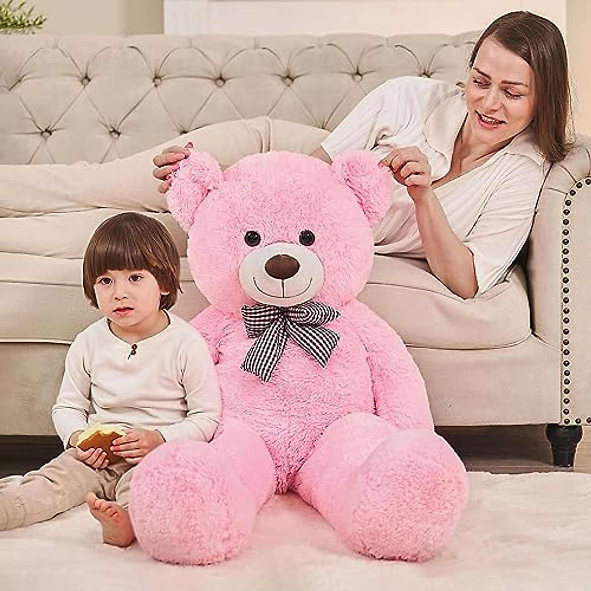 MaoGoLan Huge Pink Stuffed Animals 47 inch Life Size Cute Teddy Bears Big Giant Teddy 4 Feet for Baby Girls Shower Decorations