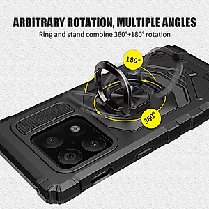Ailiber Compatible with OnePlus 10 Pro Case, 1+ 10 Pro Case with Screen Protector, Ring Kickstand for Magnetic Car Mount, Heavy Duty Shockproof Protective Rugged Phone Cover for One Plus 10 Pro-Black