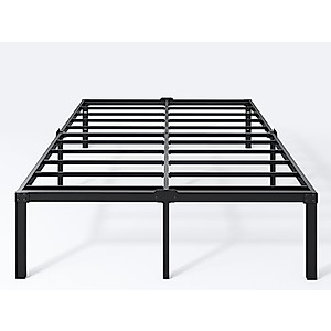AROMUSTIME 16 Inch Standard Metal Platform Bed Frame / 3,000 lbs Heavy Duty Steel Slat Easy Assembly Mattress Foundation/No Noise/Box Spring Replacement, Cal King