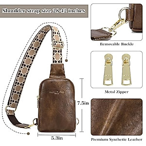 INICAT Travel Small Sling Bag Crossbody Bags Gifts for Women(Brown J)