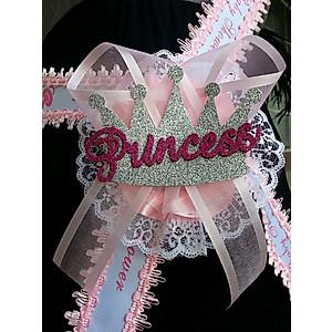 Baby Shower Mom To Be It's a Girl Sash with Princess Crown Pink Ribbon Corsage