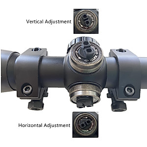 NyLeabon 4x32 Crossbow Scope, Red and Green Illuminated Scope, Glass Etched Reticle Scope, Compact Hunting Scope, Shooting Scope