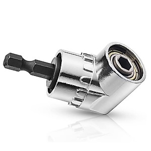 Beeiee 105 Degrees Right Angle Driver,Right Angle Drills,1/4" Hex Shank Quick Change Drive and Magnetic Bit Socket for Tight Space (Long + Short 2 Pack)