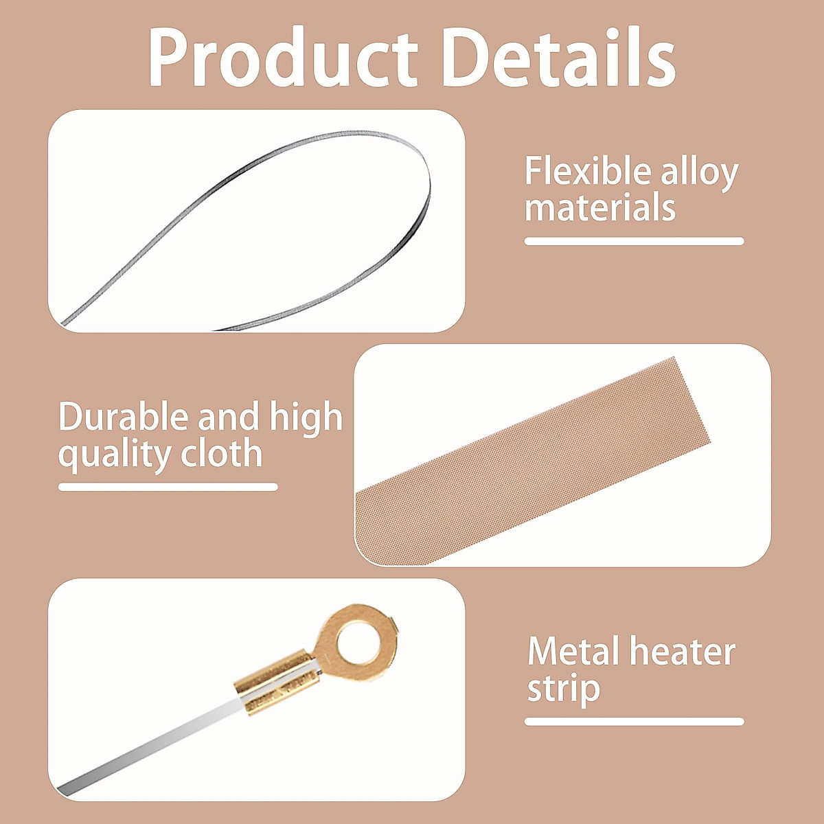 Impulse Sealer Replacement Parts, 8 Pcs Sealer Replacement Element Grip, Heat Seal Strips for 8 Inch Heat Sealer Machine, Impulse Sealer Spare Repair Parts Kits for Most Hand Sealers (2x200 mm)