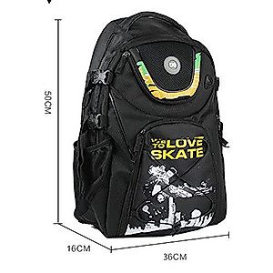 Xiami Leyuan Professional Quad Roller Skate Inline Skates Travel Backpack (Black)