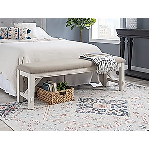 Powell Company Powell Turino Distressed White Dining Bench