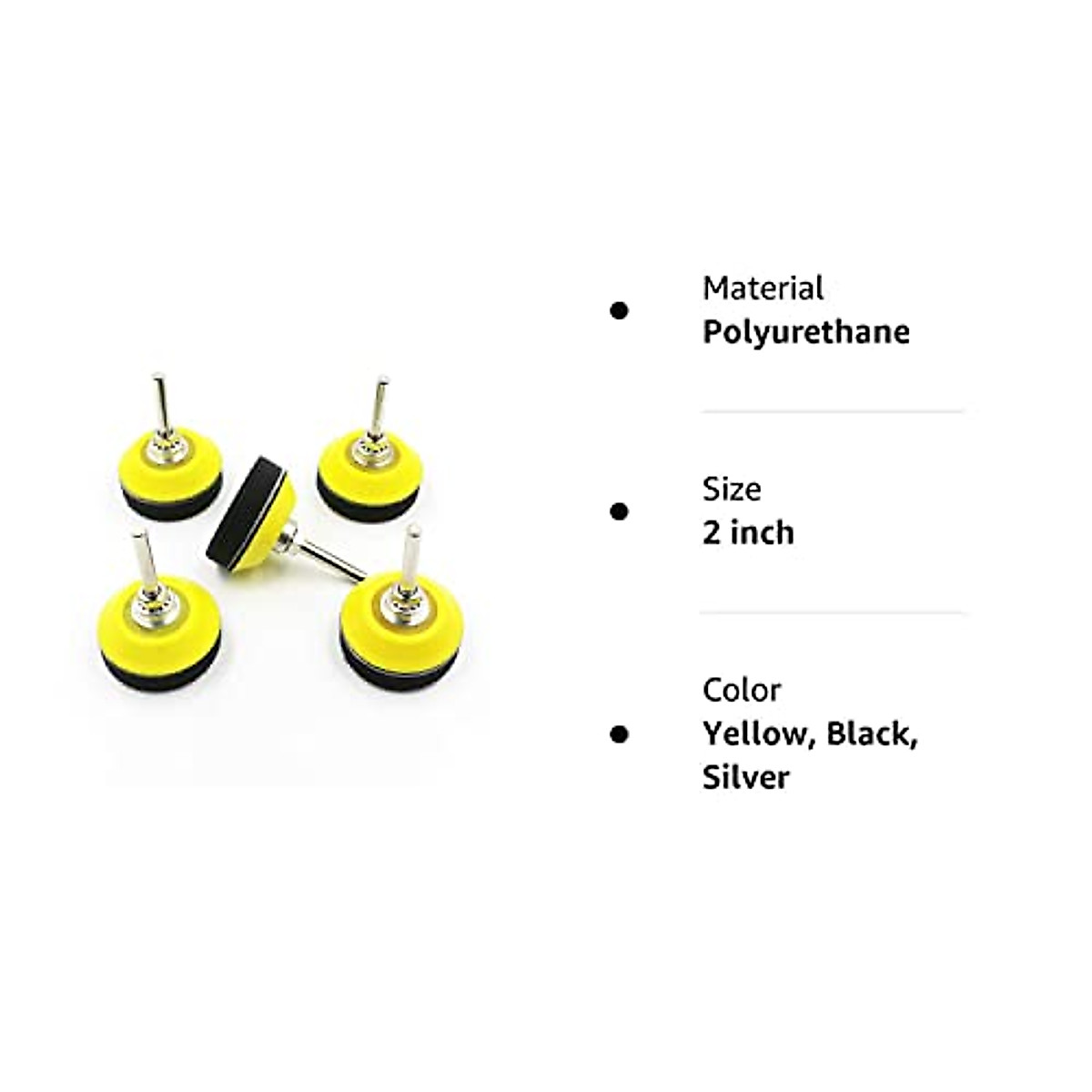 2 Inch (50mm) Hook and Loop Sanding Pad for Sanding Discs with 1/4 Inches Shank Drill Attachment and Soft Foam Layer Buffering Pad, 5 Pack