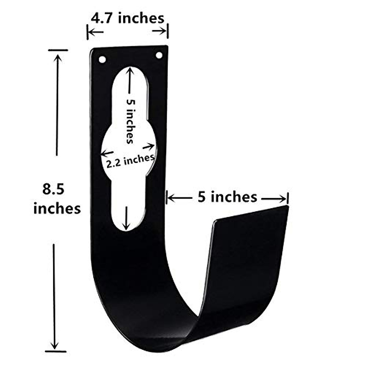 Ebliiny 2 Pack Garden Hose Hanger Wall Mount Heavy Duty Hose Holder Hook Use for 150foot Hose (Large, Black)