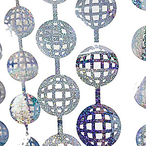 Disco Ball Foil Curtain Disco Ball Backdrop with Sequin Last Disco Party Decorations, Disco Backdrop Photo Booth for Disco Bachelorette Party/Birthday/Wedding/Bridal Shower/New Years Eve (3.3 x 6.6ft)