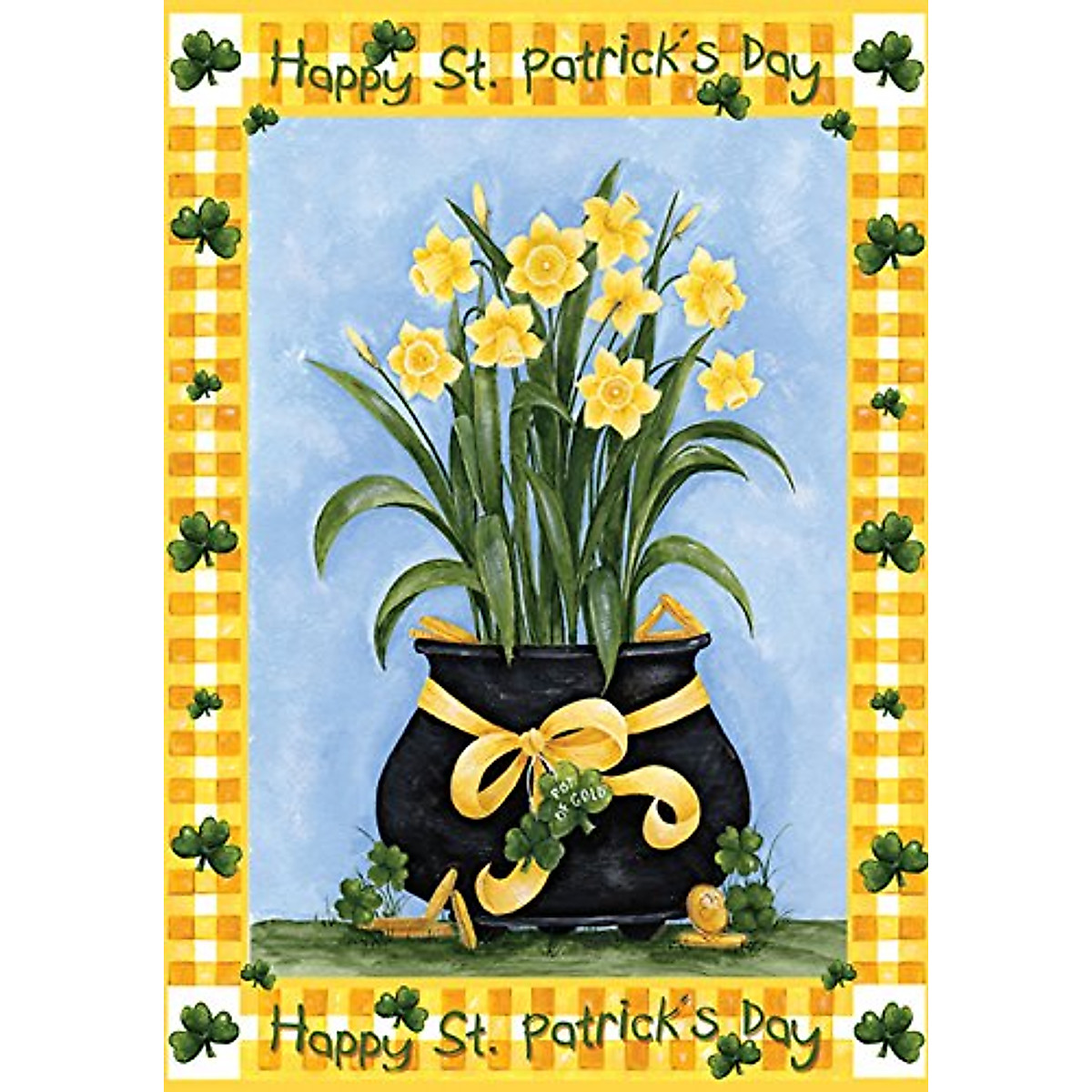 Toland Home Garden 102557 Lucky Daffodils Patricks Day Garden Flag, 28" x40", Double Sided for Outdoor St Pats House Yard Decoration