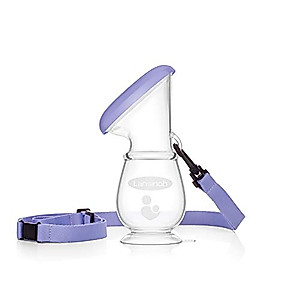 Lansinoh Breastmilk Collector Breastpump for Excess Breast Milk from Breastfeeding Mums BPA BPS Free 100% Silicone with Lid & Neck Strap, Transparent
