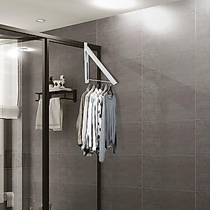 Generic 2 Pcs White Over The Door Hanger Organizer Drying Rack Collapsible Retractable Clothes Drying Rack Space Saver for Hanging Clothes Towels Bathrooms, Carbon Steel Material, RMhook01