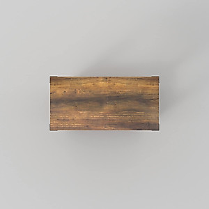 Landia Home Etagere Bookcase with 5 Tier Storage, Metal Plated Top Edges, Industrial Design, Brown