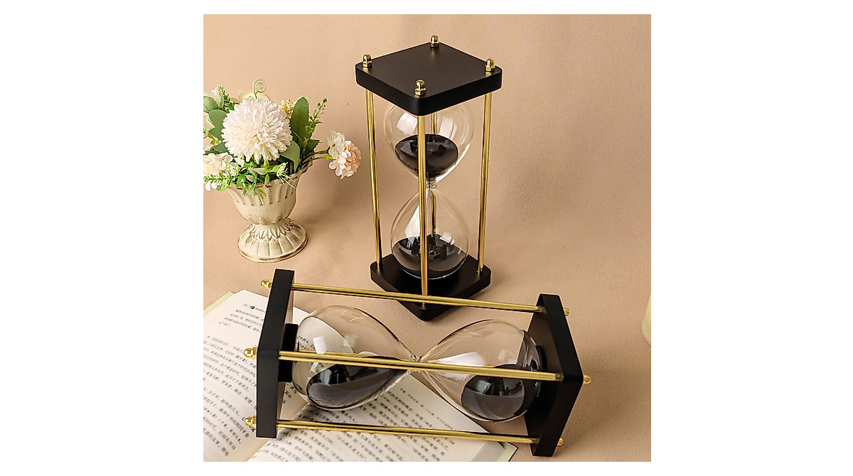 60-Minute Rainbow Glass Hourglass Timer for Decor & Gifts