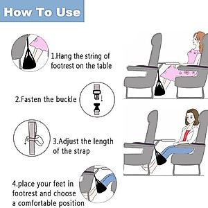 Portable Airplane Foot Rest Foot Hammock -Upgraded Ergonomic Adjustable Airplane Travel Essentials,Long Flight Essentials to Relax Your Feet Helps to Prevent Swelling and Soreness