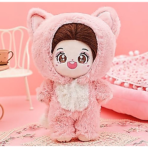 DONTNO 9 Inches Baby Doll Soft Plush Dolls Toy,Plush Pillow Stuffed Dolls Toy Birthday Gifts for Girls Kids(Pink)