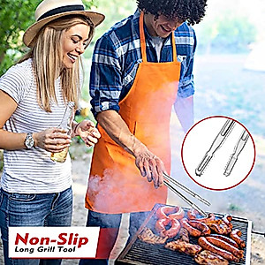 3 Pieces Grill Tongs for Cooking BBQ, 12 & 16" Extra Long Kitchen Tongs,Premium Stainless Steel Tongs,Heavy Duty Grilling Tongs for Cooking,Barbecue, Buffet