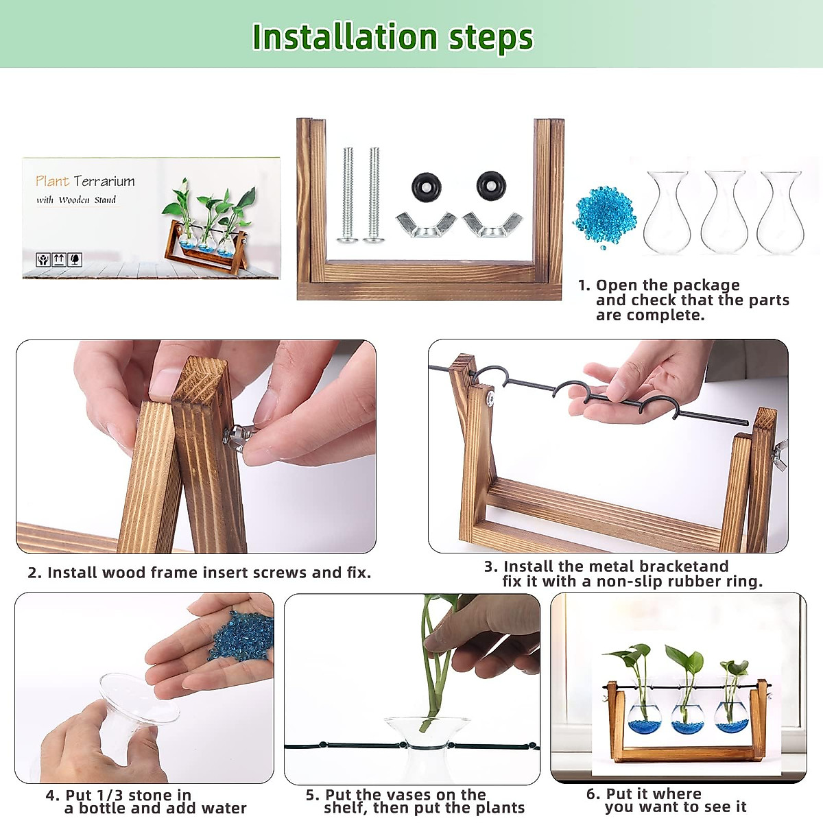 XCC Plant Propagation Station - 3 Bulb Vase, Perfect Home and Office Decor, Ideal Gift for Women, Beautiful Garden Decoration, Great Birthday Gift for Planter Lover