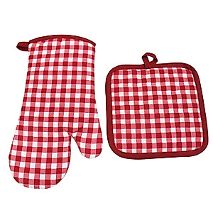 Cotton Candy Mitten and Pot Holder Set.100% Cotton Shell & Polyester Fill | Pot Holder - 8"x8" and Oven Mitts - 7"x13" | Comfortable, Machine Washable, Heat Resistant