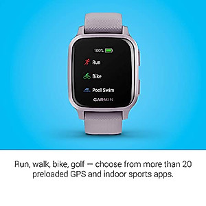 Garmin Venu Sq, GPS Smartwatch with Bright Touchscreen Display, Up to 6 Days of Battery Life, Orchid Purple (Renewed)