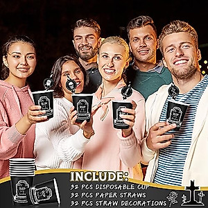 gisgfim 96 Pcs Death to My 20s Party Cups Death to My Twenties Cups Black Disposable Paper Cup 30th Birthday Party Supplies RIP Twenties Birthday Decorations for Men Women My Youth Funeral