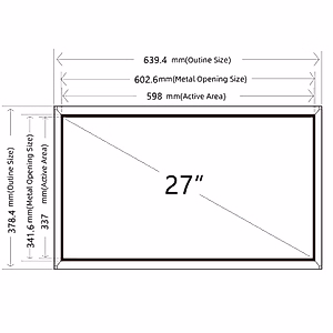 27 Inch 16 Points IR Touch Frame Overlay Kit Infrared Touch Screen Panels with USB Free-Drive for LCD Monitor Without Glass HT-IR27-17mm