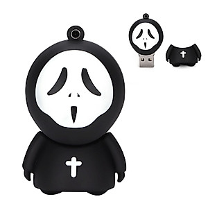 USB Flash Drive USB2.0 Memory Stick, Faceless Ghost Cartoon U Disk Drive Storage High Speed Thumb Drive, Data Transmission Portable for Computer/Laptop (64GB)