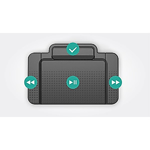 Philips ACC2330 4-Pedal Foot Control for Digital Systems for Professional Dictation with Toe Touch Control